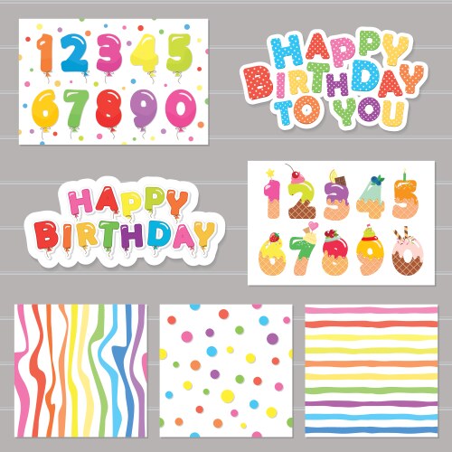 Balloon and candle colorful numbers birthday Vector Image