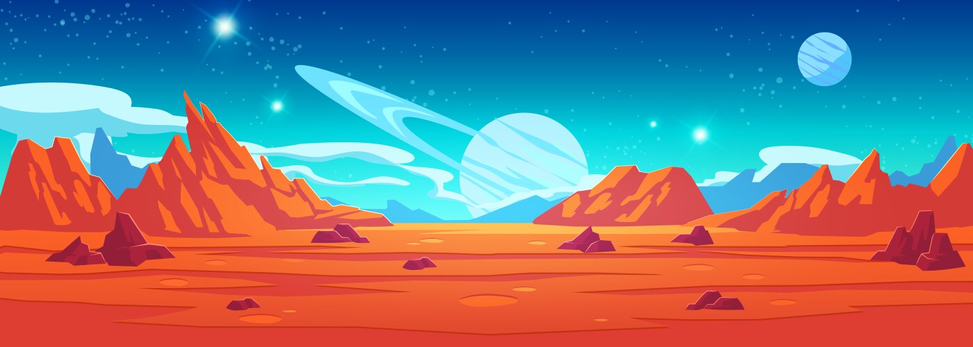 Fantasy alien planets for ui space game Royalty Free Vector