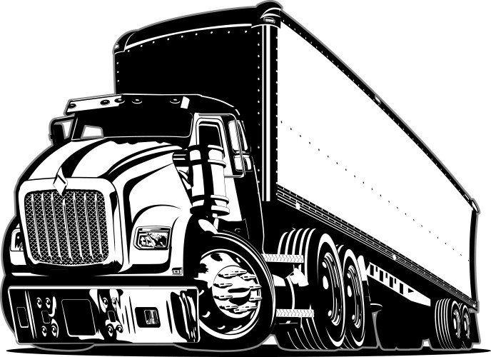 Cartoon semi truck Royalty Free Vector Image - VectorStock