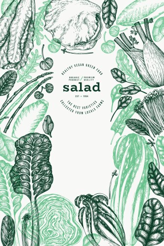 Green vegetable design template hand drawn Vector Image