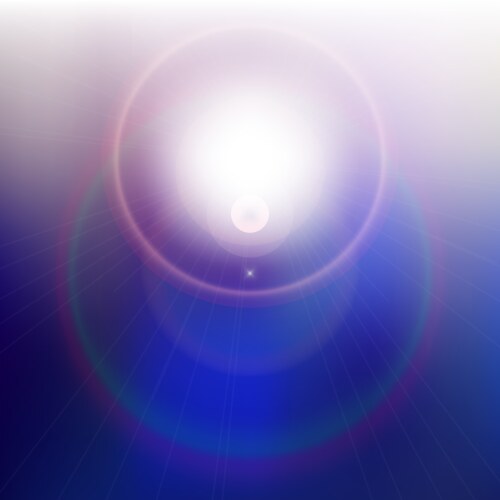 Red color burst of light with lens flare Vector Image