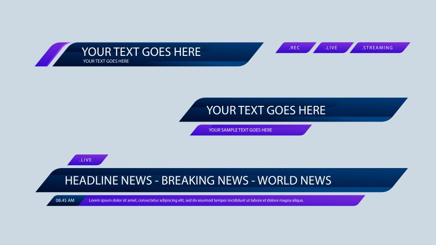 Lower thirds template Royalty Free Vector Image