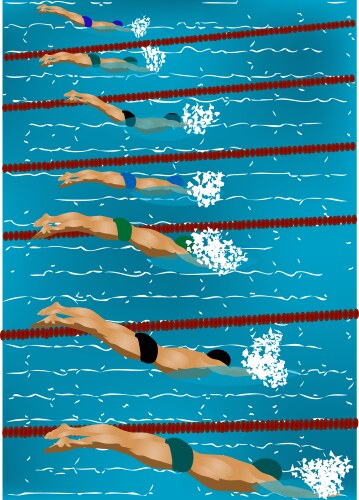 People in pool Royalty Free Vector Image - VectorStock