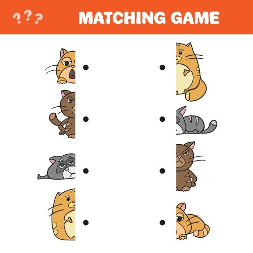 Matching game educational children activity Vector Image