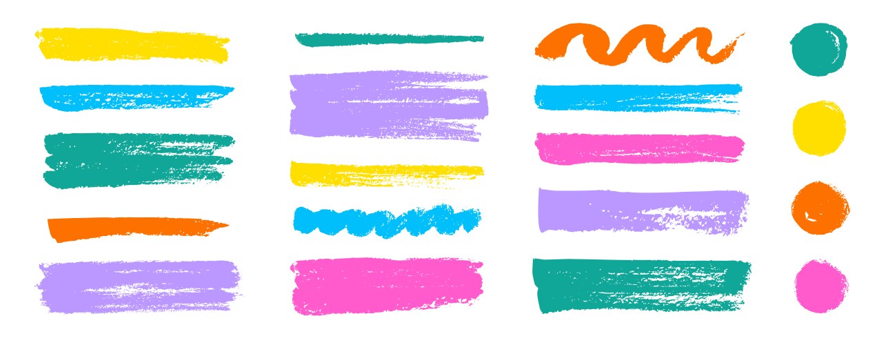 Brush texture stroke pencil color underline Vector Image
