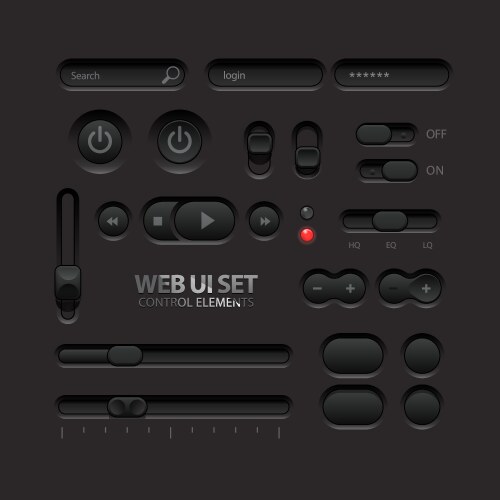 Dark web ui elements Royalty Free Vector Image Dark web ui elements Royalty Free Vector Image