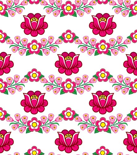 Floral design polish folk pattern Royalty Free Vector Image