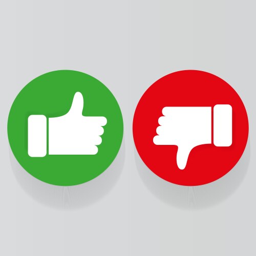 Like & Dislike Icons - Red & Green – Royalty-Free Vector | VectorStock