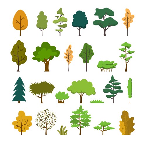 Trees set Royalty Free Vector Image - VectorStock