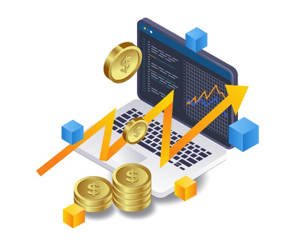 Management business blockchain technology Vector Image