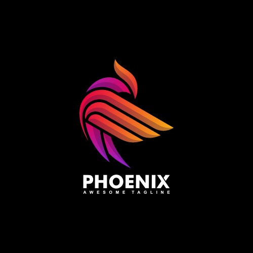 Modern flaming phoenix logo designs template Vector Image