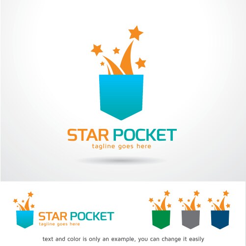Reaching stars logo design template dream star Vector Image