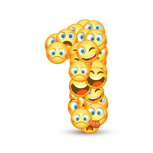 A set of emoticons shaped as eight number Vector Image