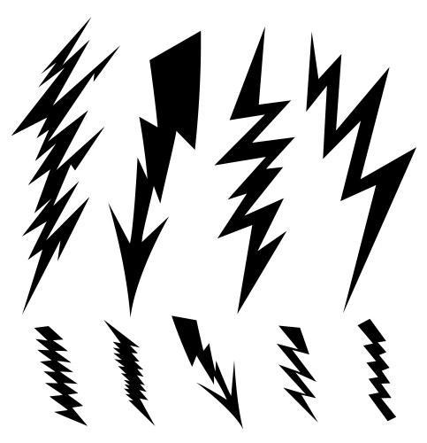Cartoon black lightning pattern Royalty Free Vector Image