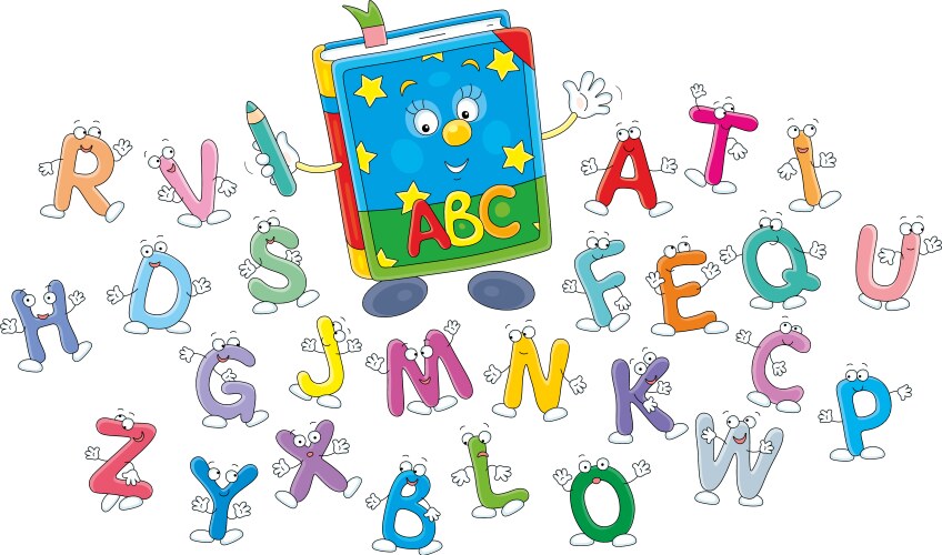 Cartoon abc book with alphabet Royalty Free Vector Image