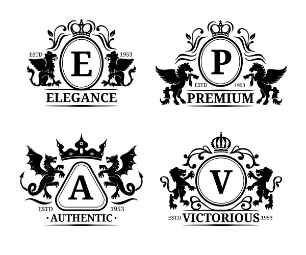 Elegant Monogram Logo Template Royalty Free Vector Image
