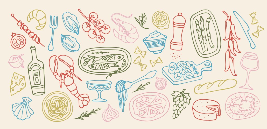 Mediterranean Food Background Royalty Free Vector Image