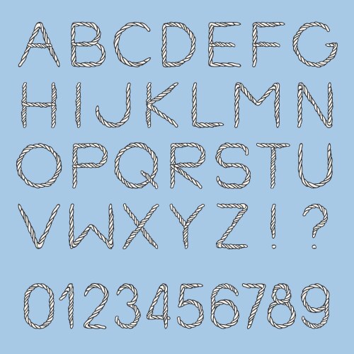 Font rope Royalty Free Vector Image - VectorStock