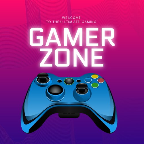 Vr game zone colorful banner Royalty Free Vector Image