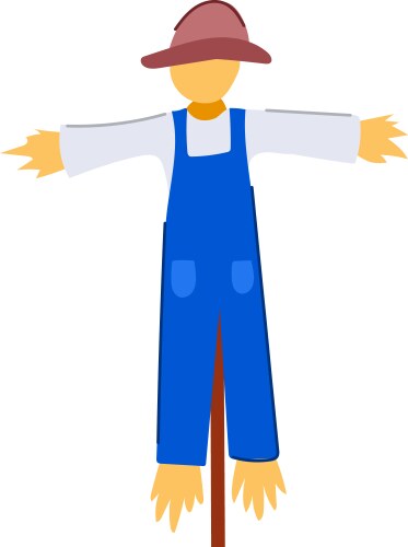 Cute scarecrow cartoon Royalty Free Vector Image