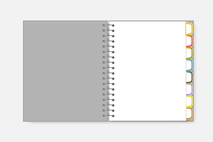 Spiral notebook with bright colorful cover design Vector Image