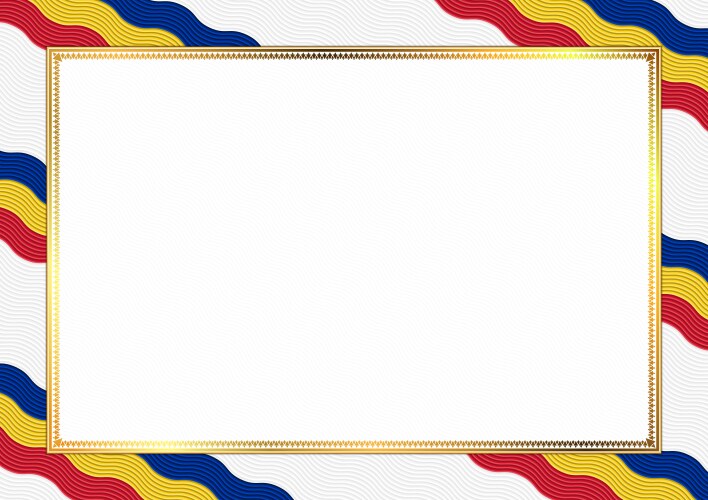 Vertical frame and border with romania flag Vector Image