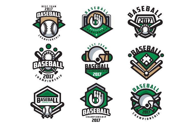 Icons baseball team Royalty Free Vector Image - VectorStock