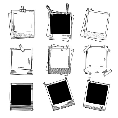 Sketch frames album doodle dividers and stylized Vector Image