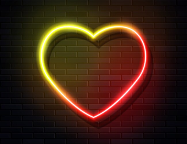 Broken heart neon light icon heartbreak glowing Vector Image