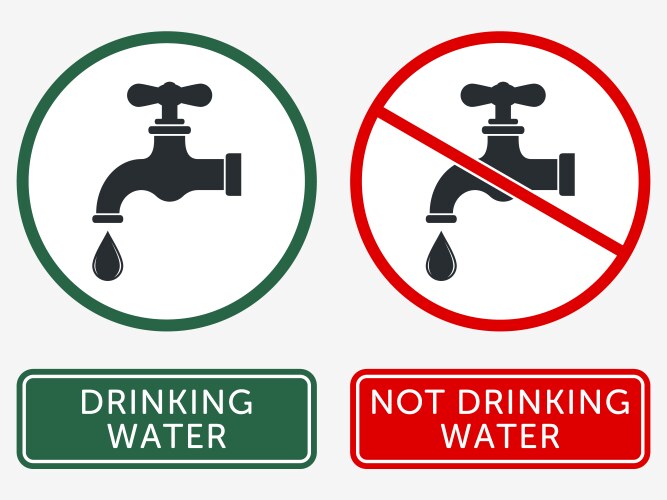 Not drinking water prohibition sign Royalty Free Vector