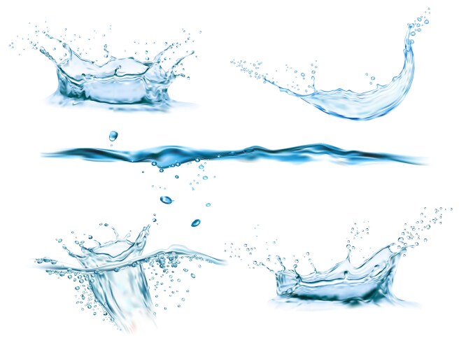 Translucent water splash isolated on transparent Vector Image