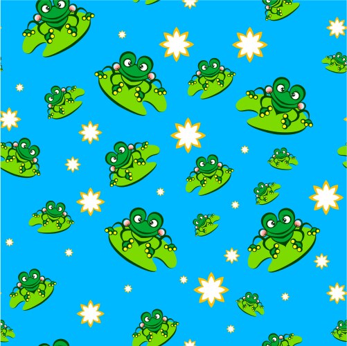 Frog seamless background Royalty Free Vector Image