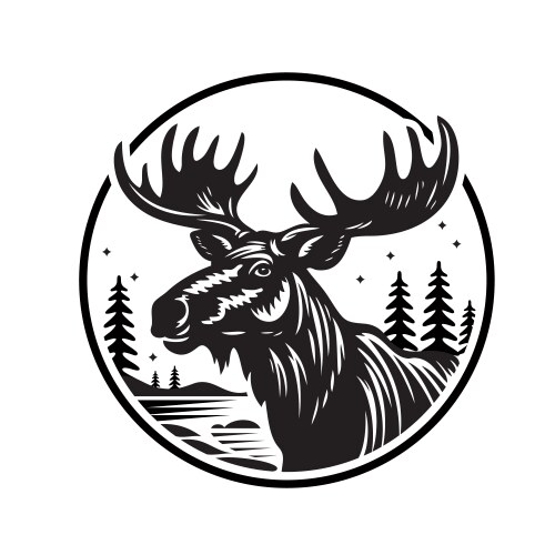 Moose Black and White Vector Images (over 2,400)