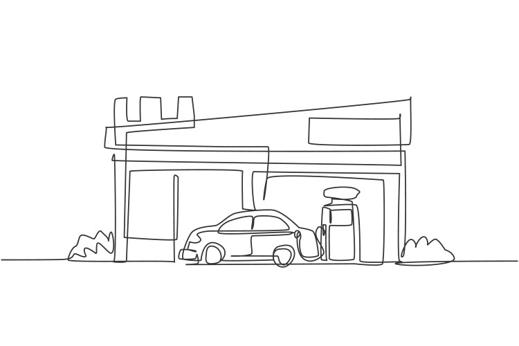 Gas station drawing Vector Images & Graphics for Commercial Use ...