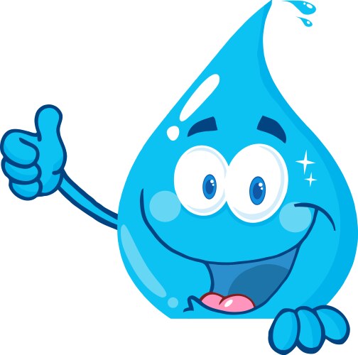 Kawaii cute happy water drop Royalty Free Vector Image