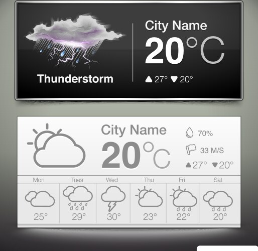 Set cards with cute baby weather Royalty Free Vector Image