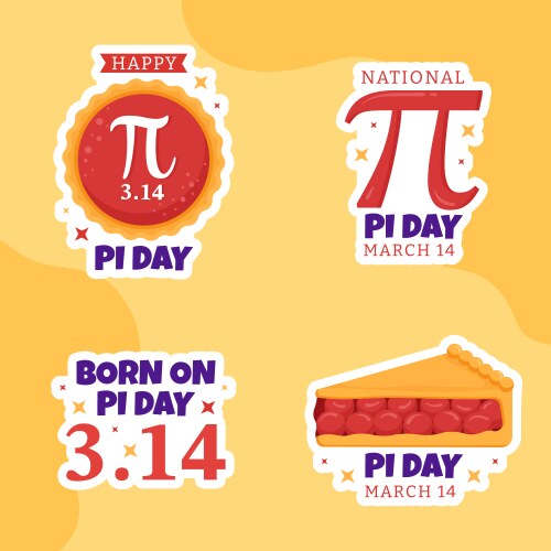 Pi day social media flat cartoon hand drawn Vector Image