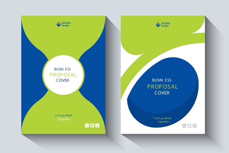 Green color scheme business book cover design Vector Image