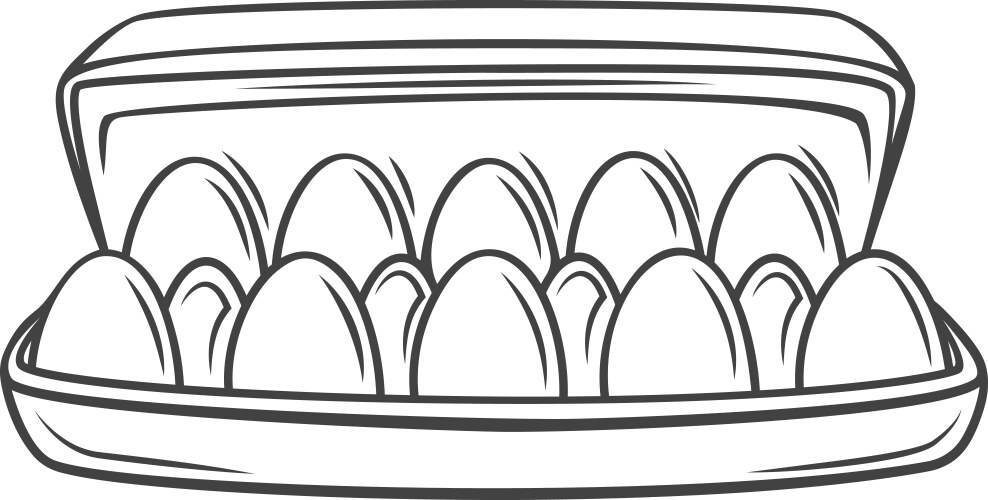 Ten egg in carton Royalty Free Vector Image - VectorStock