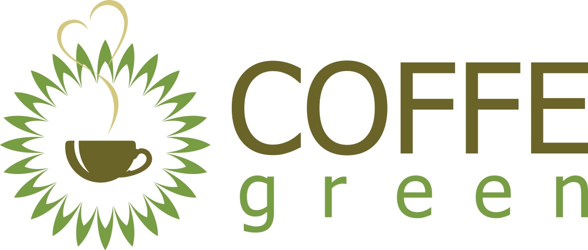 Green coffee logo Royalty Free Vector Image - VectorStock