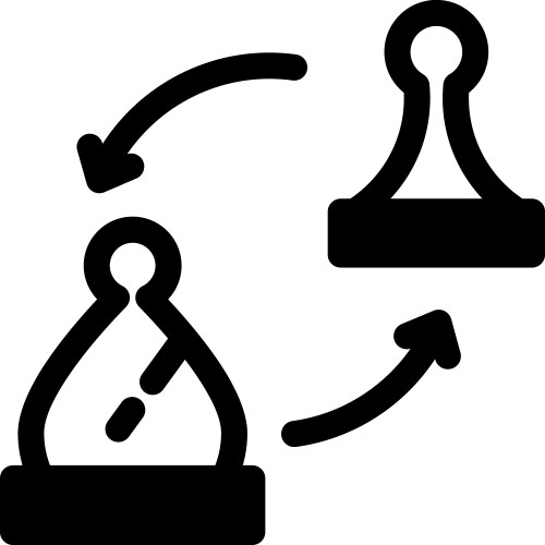 Icon bishop and knight chess piece strategy game Vector Image
