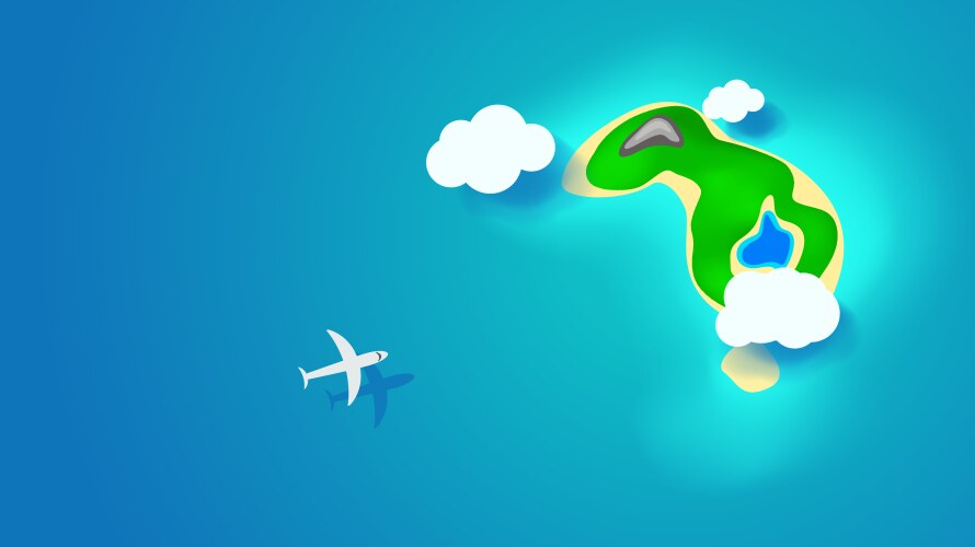 Island scuba diving Royalty Free Vector Image - VectorStock