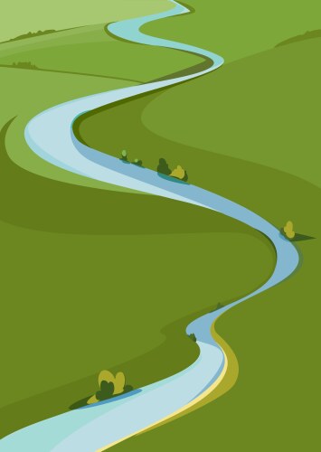 Collection river landscapes Royalty Free Vector Image
