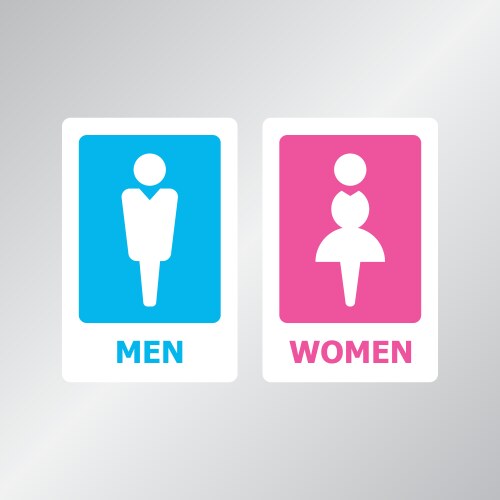 Restroom sign color Royalty Free Vector Image - VectorStock