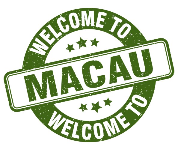 Welcome to macau stamp round sign Royalty Free Vector Image