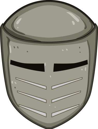 Steel knight helmet cartoon Royalty Free Vector Image