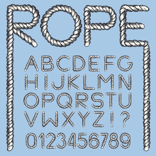 Font rope Royalty Free Vector Image - VectorStock