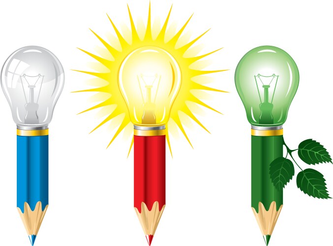 Cartoon lamps light bulb Royalty Free Vector Image