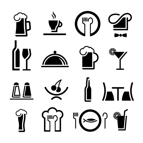16 restaurant icon collection Royalty Free Vector Image