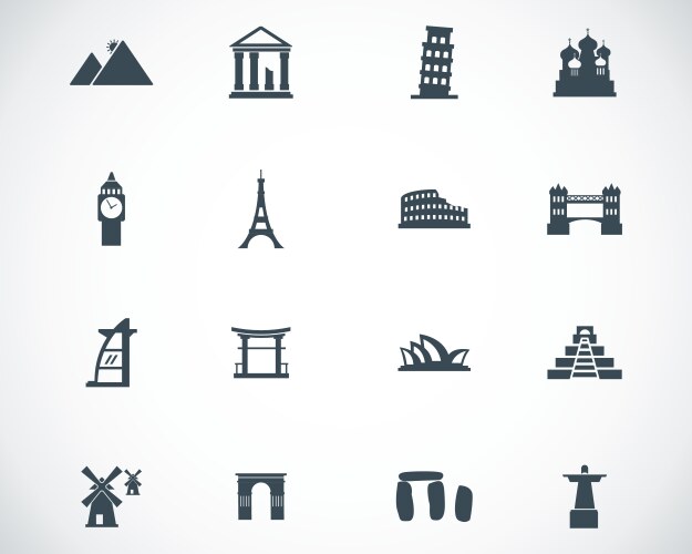 Landmark icons Royalty Free Vector Image - VectorStock